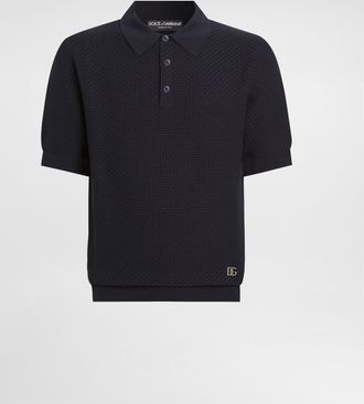 Dolce & Gabbana Cotton Polo Shirt - Mann Strickwaren Blau 48