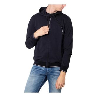 A|X Armani Exchange Homme, Sweatshirts et sweats à capuche, Noir, Taille: XS Sweat à capuche noir à fermeture éclair