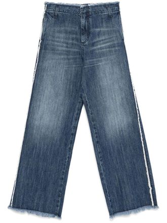 John Richmond jean ample à franges - Bleu