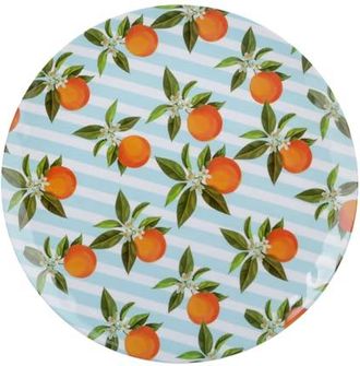 KASANOVA Runder, orangefarbener Servierteller aus Melamin