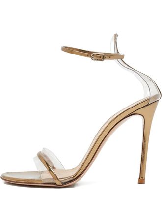 Gianvito Rossi Sandalen mit transparenten Riemen - Gold