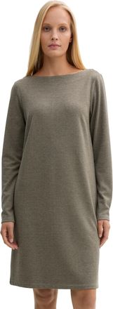 Tom Tailor Damen Jersey Jaquard Kleid, 36987 - Cargo Beige Mini Pepita, 42