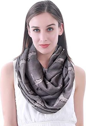 Lina & Lily &eacute;charpe tube snood &agrave; motif chien Dogue allemand (Gris)