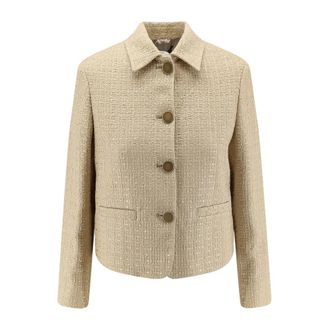 Saulina Milano Aria Button Jacket - - Jackets - Damen - Beige - XL