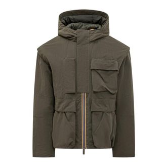 K-Way Kapuzenparka - - Jackets - Herren - Gr&uuml;n - XL