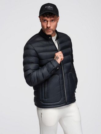 Ombre Winterjacke Klassische gesteppte Herrenjacke mit Stehkragen