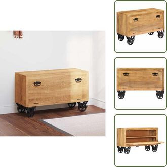 vidaXL Armoire &agrave; chaussures 86x35x55 cm Bois de manguier solide - Meuble Rangement Chaussures - Armoire Chaussure - Rangements Entr&eacute;e - &Eacute;tag&egrave;re Chaussures