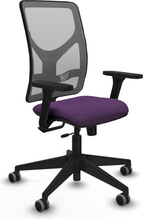 Piqueras y Crespo B&uuml;rostuhl mit R&uuml;ckenlehne mit 3D-Armlehnen, h&ouml;henverstellbare Lendenwirbelst&uuml;tze, ausgestattet mit Syncro/Translack und Schneideschaum, Grau/Violett