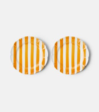 Cabana Set de 2 assiettes Righe en c&eacute;ramique