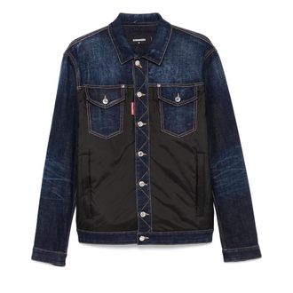 Dsquared2 Zweifarbige Jeansjacke mit Knopfleiste - - Jackets - Herren - Blau - L