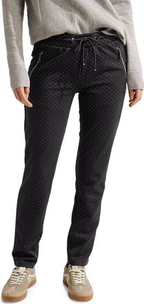 Cecil Damen B377017 Joggpants Gemustert, Black, XXLW / 30L