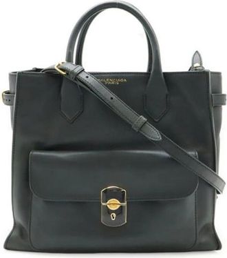 Balenciaga Sac &agrave; main dapr&egrave;s-midi Padlock en cuir Pre-owned - Femme - Pre-owned - Vert - Taille: ONE Size