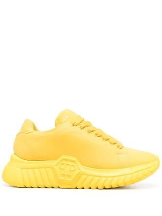 Philipp Plein baskets &agrave; lacets - Jaune