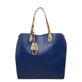 Dior Sac cabas Pre-owned en cuir fa&ccedil;on python - Femme - Pre-owned - Bleu - Taille: ONE Size