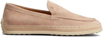 Tod's Suede Slip-On Flat Shoes With Textured Sole - Gr. 36 (EU) - in Beige