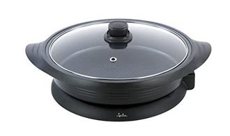 Jata PE640 Po&ecirc;le &agrave; paella &eacute;lectrique de 34 cm de diam&egrave;tre et 7,5 cm de profondeur. Couvercle en verre avec valve de sortie de vapeur. R&eacute;partition de la cha