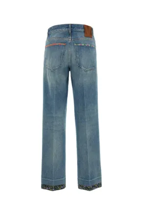 Valentino Garavani Womens Denim Jeans Mediumbluedenim Exterior: Cotton