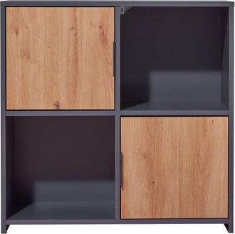 Inter Link SAS Pepeto Regal 2 T&uuml;ren, 2 Ablagen grau, Artisan Eiche dekor