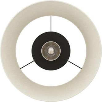 Eglo Deckenlampe Febres, Deckenleuchte aus Bouclé Stoff, Wohnzimmerlampe aus Metall in Schwarz und Textil in Weiß, E27 Fassung, Ø 35 cm