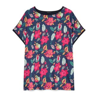 Fiorella Rubino Femme, Blouses et Chemises, Bleu, Taille: 36 FR Pull bimati&egrave;re avec imprim&eacute; floral