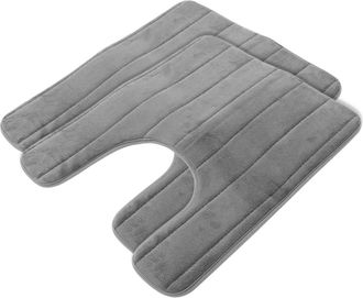 NUOBESTY 2 St&uuml;ck Slow Rebound U f&ouml;rmige rutschfeste Badezimmermatte mit Hoher Saugf&auml;higkeit und Schneller Trocknung Atmungsaktiv Komfortabel f&uuml;r Toilette und R