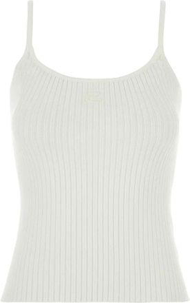 Courr&egrave;ges Femme, Tops, Blanc, Taille: 42 FR Haut Blanc en M&eacute;lange de Viscose