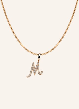 Cada Cada Kette Tiny Diamond Letter M rosegold