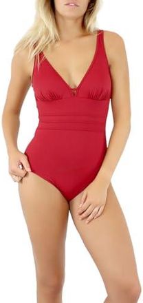 Janine Robin Bassin dArcachon - Maillot 1 pièce sans Armatures Bonnet CDE Grace Rouge - 2XL