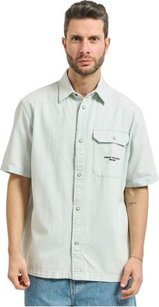 A|X Armani Exchange Homme, Chemises, Bleu, Taille: 2XL Cotton Shirt