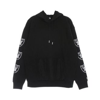 New Era Lasrai Black Distressed Sleeve Print Hoodie - - Sweatshirts & Hoodies - Herren - Schwarzk - 2XS