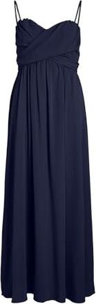 Vila Vila Robe pour femme Visine Draping Strap Ankle Dress/BM/DC, Blazer bleu marine., 38