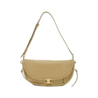 Celine Pre-owned Little Half Moon Soft Triomphe Lamb Shoulder Bag - Femme - Pre-owned - Beige - Taille: ONE Size