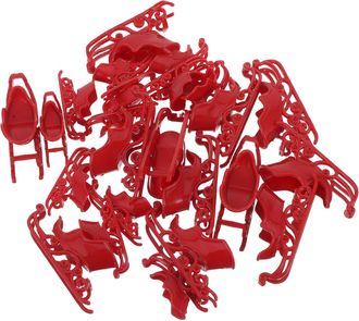 BESPORTBLE 24 St&uuml;ck Kleiner Weihnachtsmann Schlitten Ornament aus Kunststoff Rote Miniatur Schlitten f&uuml;r Tischdekoration und Winterliche Weihnachtsdeko