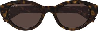 Gucci Schmale Cat-Eye-Sonnenbrille - - Accessories - unisex - Braun - 52 MM