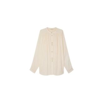 Sessun Gestreifte Leinenbluse - - Blouses & Shirts - Damen - Wei&szlig; - S