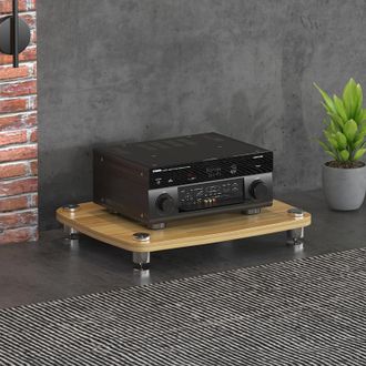 Generic HiFi Regal 4-stufiges Stereo-St&auml;nder, HiFi-Lautsprechergeh&auml;use Mit Vibrationsd&auml;mpfung, Modernes Stereo-Rack Aus Holz for Gaming, Besprechungsr&auml;ume, Wo