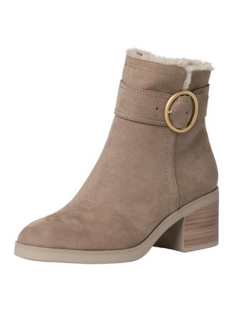 s.Oliver Damen Stiefeletten mit Absatz Gef&uuml;ttert mit Schnalle und Rei&szlig;verschluss, Braun (Taupe), 41 EU