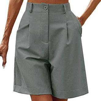 Generic Shorts Et Bermudas Femme Taille Huate- Short Baggy Droit Slimrespirant &agrave; Jambes Larges Couleur Unie Grande Taille &Eacute;t&eacute; D&eacute;contract&eacute; De Tous Les Jours St
