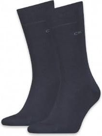 Calvin Klein Casual Flat Knit Cotton Mens Crew Socks 2 pack, Chaussette classique Pour des hommes, Navy, 39/42