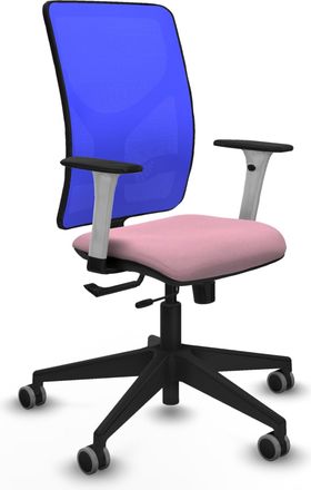 Piqueras y Crespo Schreibtischstuhl mit Rollen aus Silikon, mit wei&szlig;en und schwarzen Armlehnen, h&ouml;henverstellbare Lendenwirbelst&uuml;tze, ausgestattet mit Syncro/Traslack. 