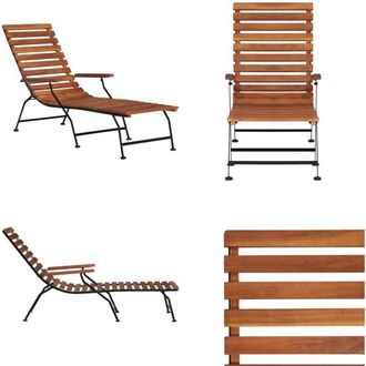 vidaXL Vidaxl - Outdoor Liegestuhl Akazienholz Massiv - Gartenstuhl - Liegestuhl - Akzientbaum - Holz Möbel - Gartenmöbeln - Home & Living