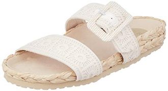 Desigual Femme Shoes_Aries_Crochet Sandale Plate, Marron, 37 EU