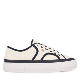 Tommy Hilfiger Sneakers aus Stoff Tommy Hilfiger Platform Vulc Piping FW0FW09394 Wei&szlig;