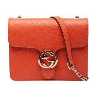 Gucci Sac bandouli&egrave;re cha&icirc;ne Pre-owned - Femme - Pre-owned - Orange - Taille: ONE Size
