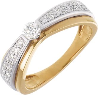 Edenly Solitär Maharajah in Weiss- und Gelbgold - 0.38 Karat - 27 Diamanten