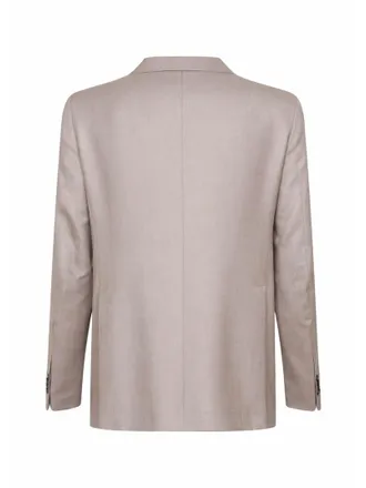 Tagliatore Mens Blazer Vesuvio Wool-Silk-Linen Mud Virgin Wool Jacket