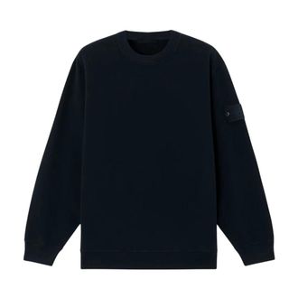 Stone Island 95% Baumwolle / 5% Elastan Fleece Sweatshirt Navy Blau - - Sweatshirts & Hoodies - Herren - Blau - L