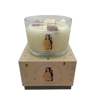Adorist 3 Docht Duftkerze aus Sojawachs mit Kristallen Strong Wahine Sea Salt & Sage zum Durchatmen & Runterkommen