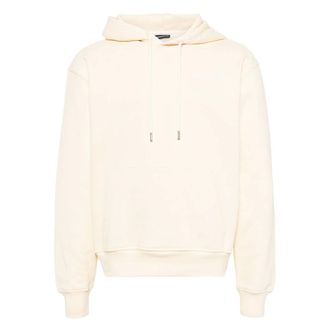 Jacquemus Homme, Sweatshirts et sweats &agrave; capuche, Beige, Taille: XS SweaT-shirt &agrave; Logo Brod&eacute; en Jaune Clair