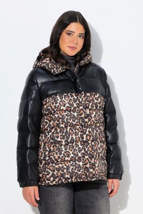 Ulla Popken Steppjacke HYPRAR Steppjacke Lederoptik/Leo recycelt